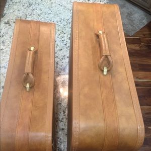 Bags | Vintage 197s Leather Monarch Luggage Set | Poshmark